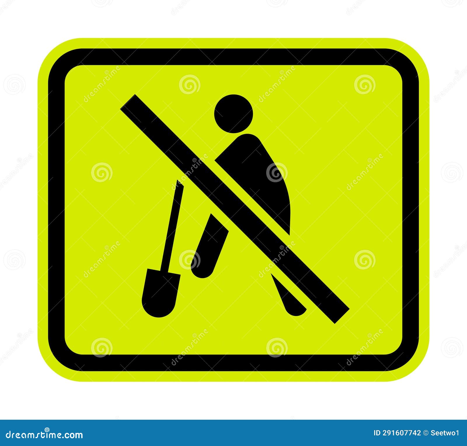 Prohibition Sign, No Digging Symbol Stock Vector - Illustration of ...