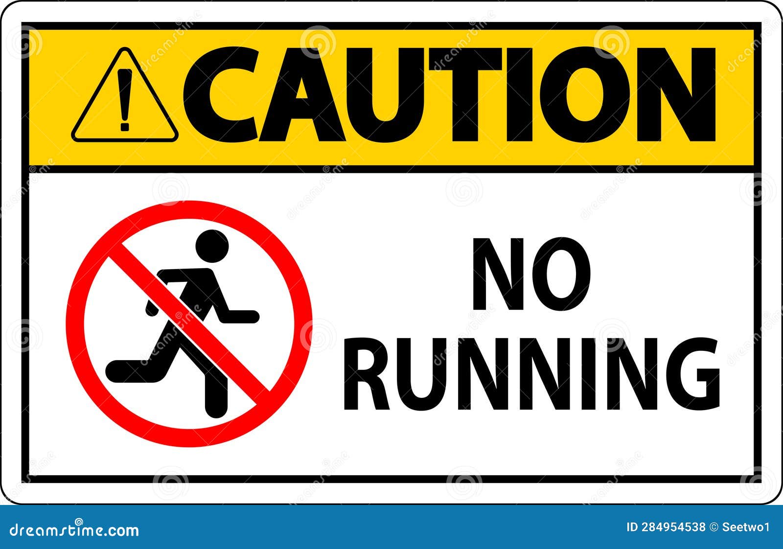 Prohibition Sign, No Running Symbol Stock Vector - Illustration of road ...