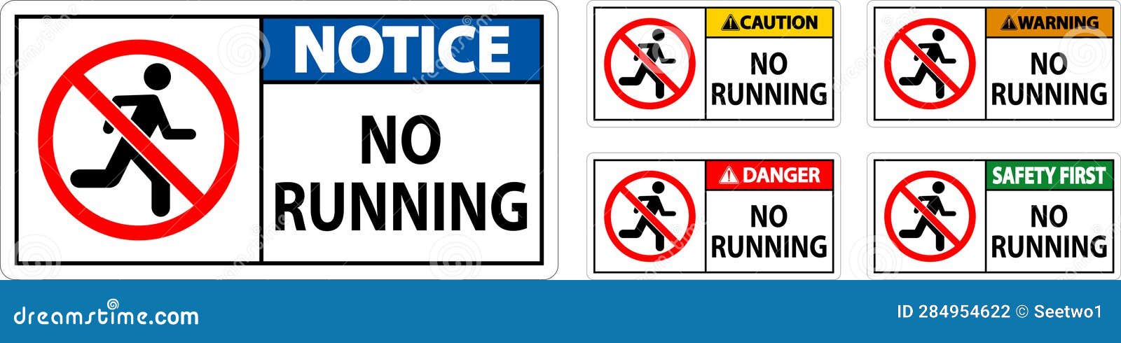 Prohibition Sign, No Running Symbol Stock Vector - Illustration of ...