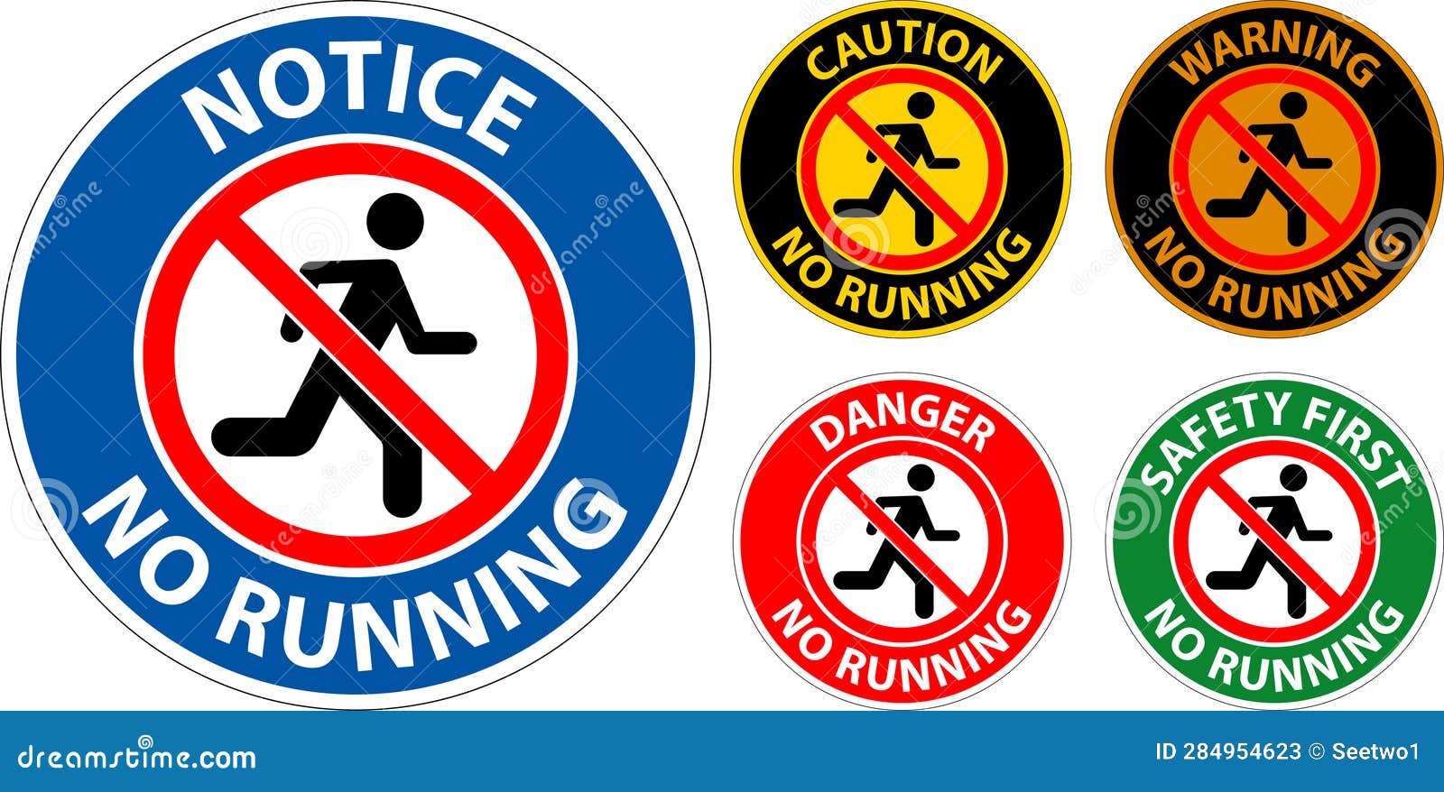 Prohibition Sign, No Running Symbol Stock Vector - Illustration of rule ...