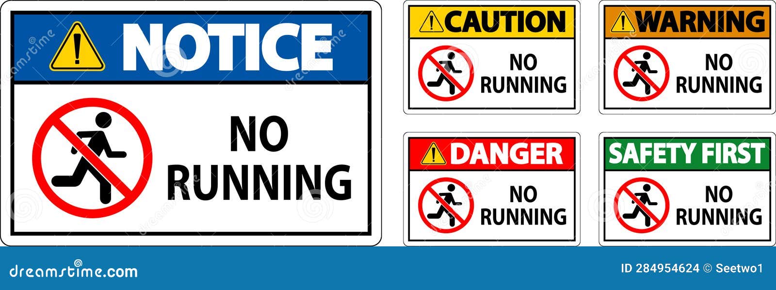 Prohibition Sign, No Running Symbol Stock Vector - Illustration of ...