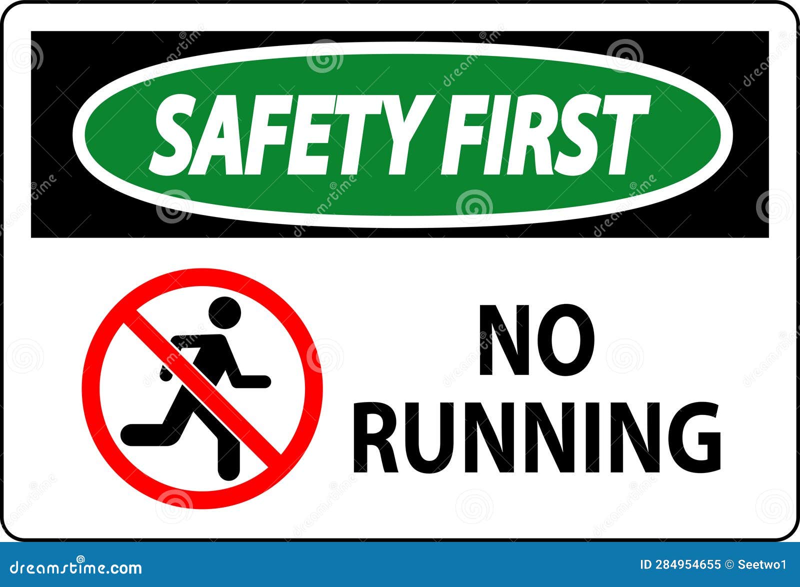 Prohibition Sign, No Running Symbol Stock Vector - Illustration of ...