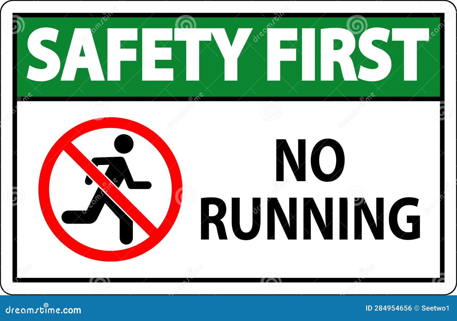 Prohibition Sign, No Running Symbol Stock Vector - Illustration of ...