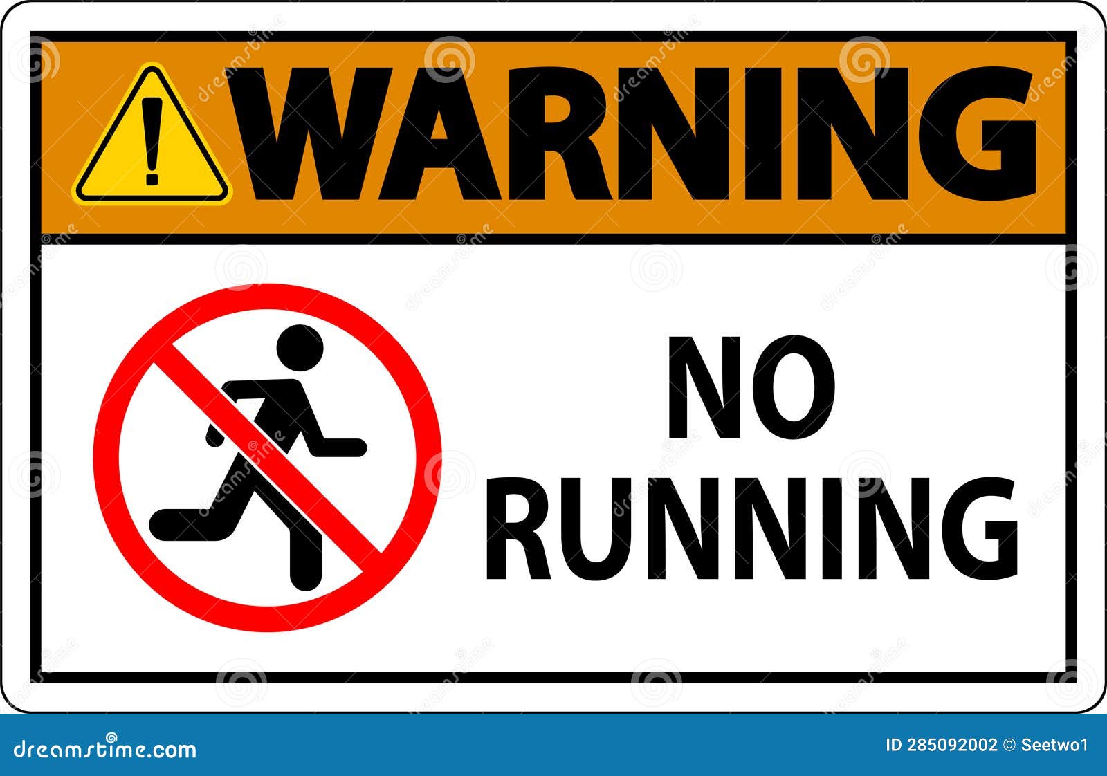 Prohibition Sign, No Running Symbol Stock Vector - Illustration of ...