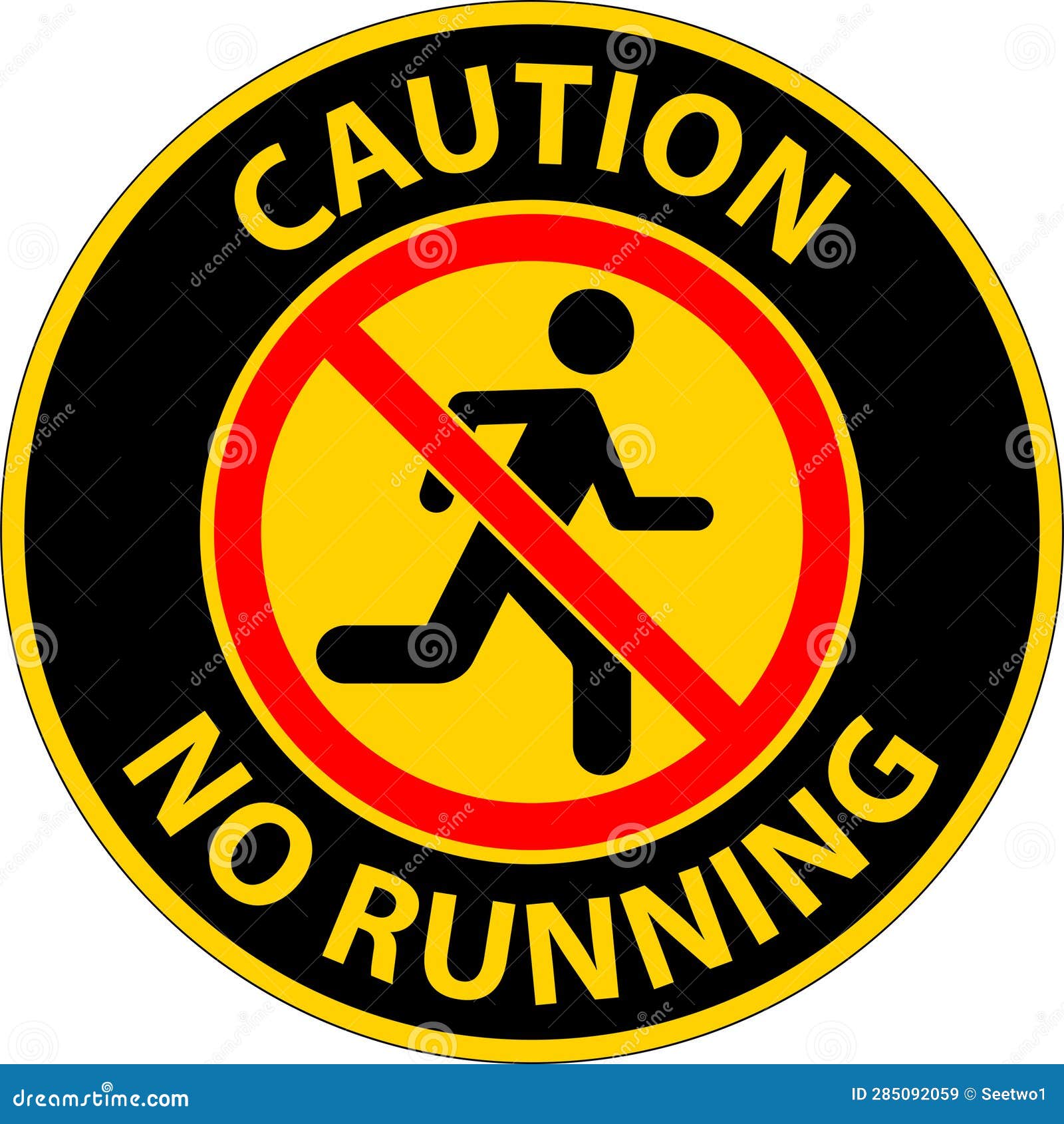 Prohibition Sign, No Running Symbol Stock Vector - Illustration of ...