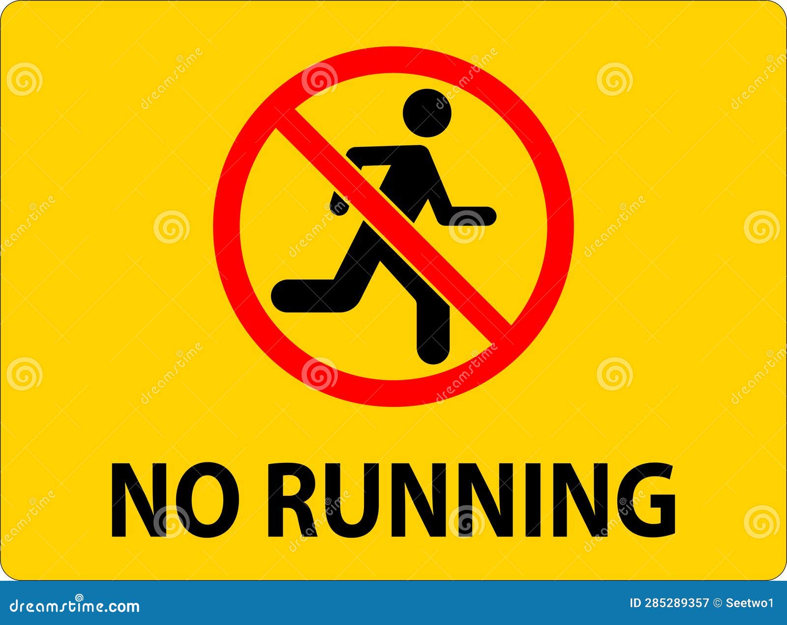 Prohibition Sign, No Running Symbol Stock Vector - Illustration of ...