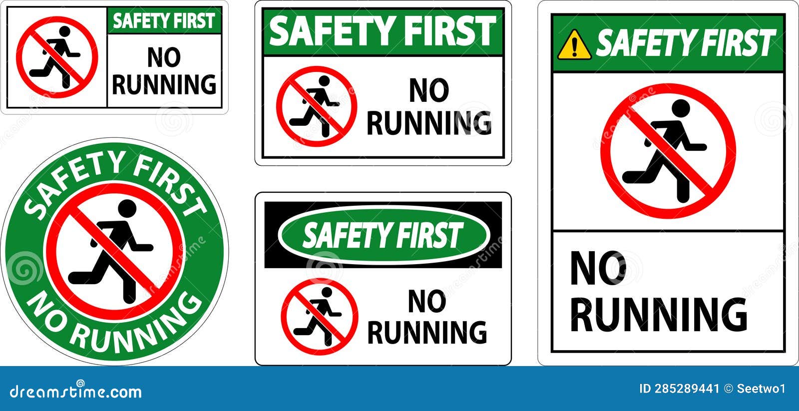 Prohibition Sign, No Running Symbol Stock Vector - Illustration of ...