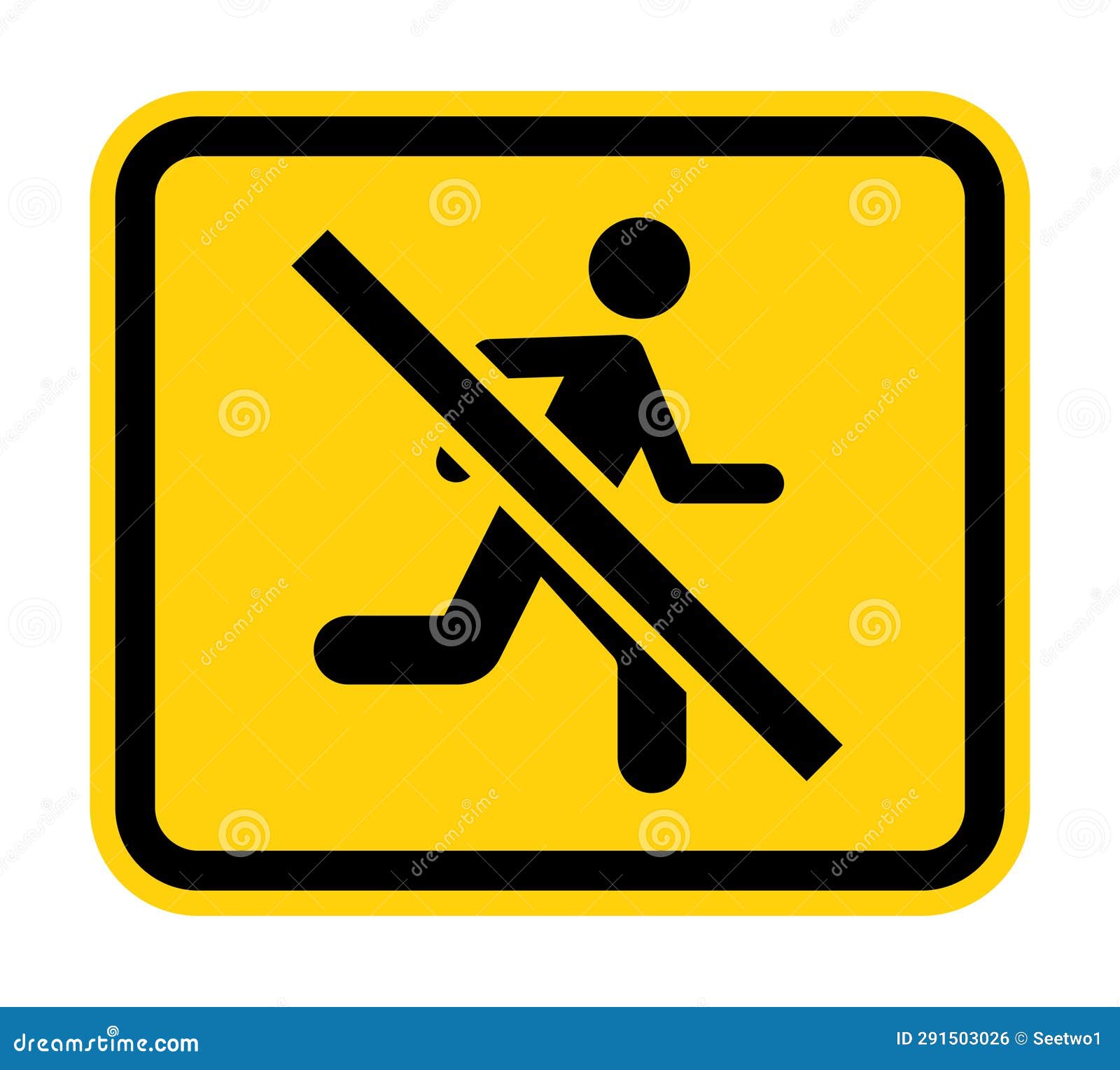 Prohibition Sign, No Running Symbol Stock Vector - Illustration of sign ...