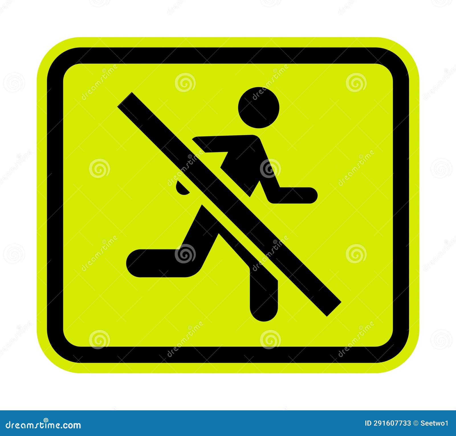 Prohibition Sign, No Running Symbol Stock Vector - Illustration of ...