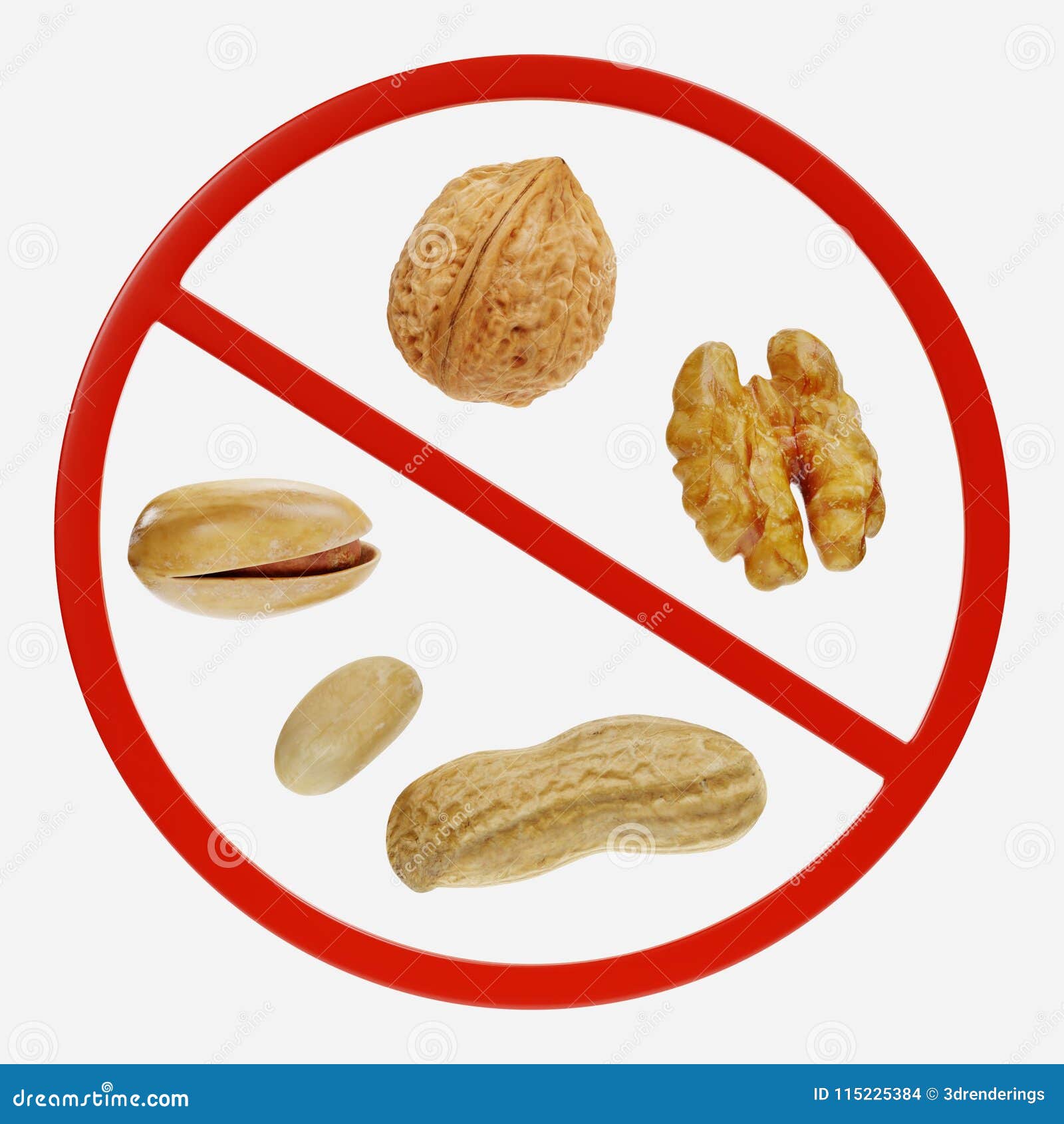 Prohibition Sign With Nuts Royalty-Free Stock Image | CartoonDealer.com ...