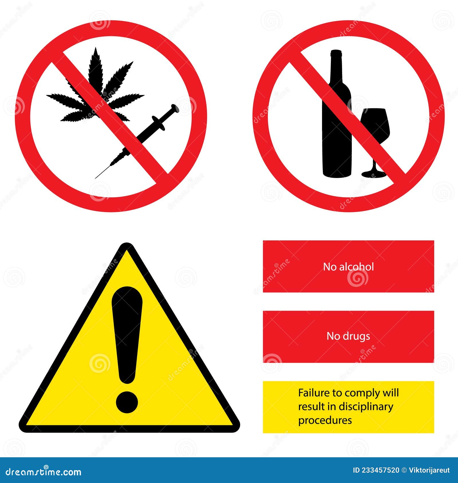 Prohibition Sign Set Stock Vector Illustration Of Restricted 233457520