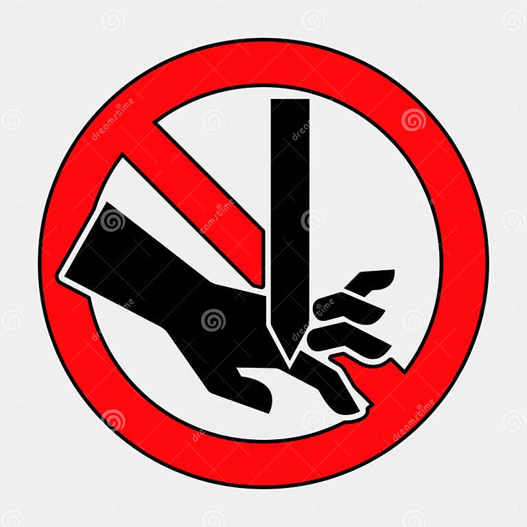 Prohibition Sign for Sharp Object Handling Stock Vector - Illustration ...