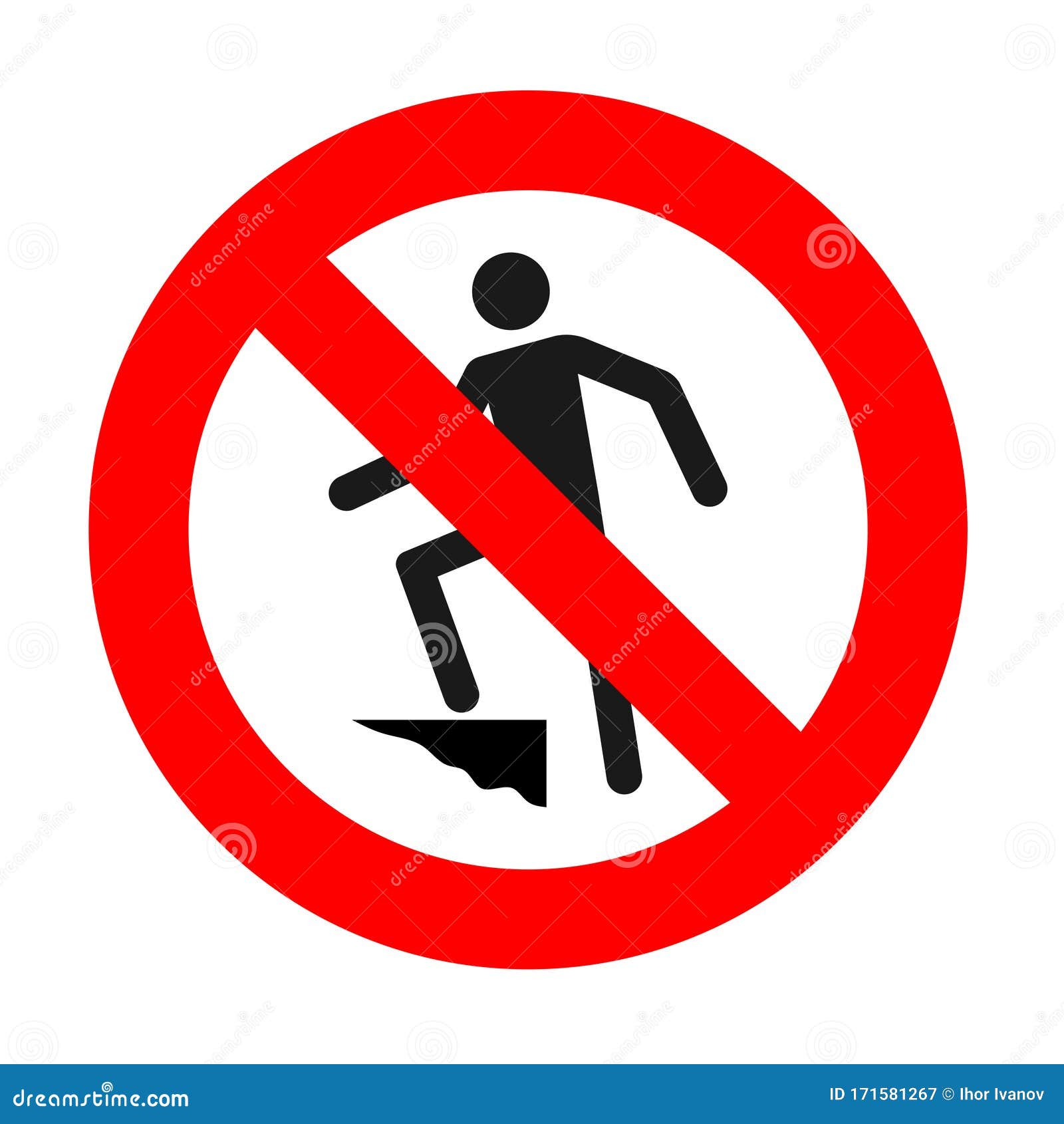 Prohibition Sign To Step on the Surface, Do Not Step Stock Illustration ...