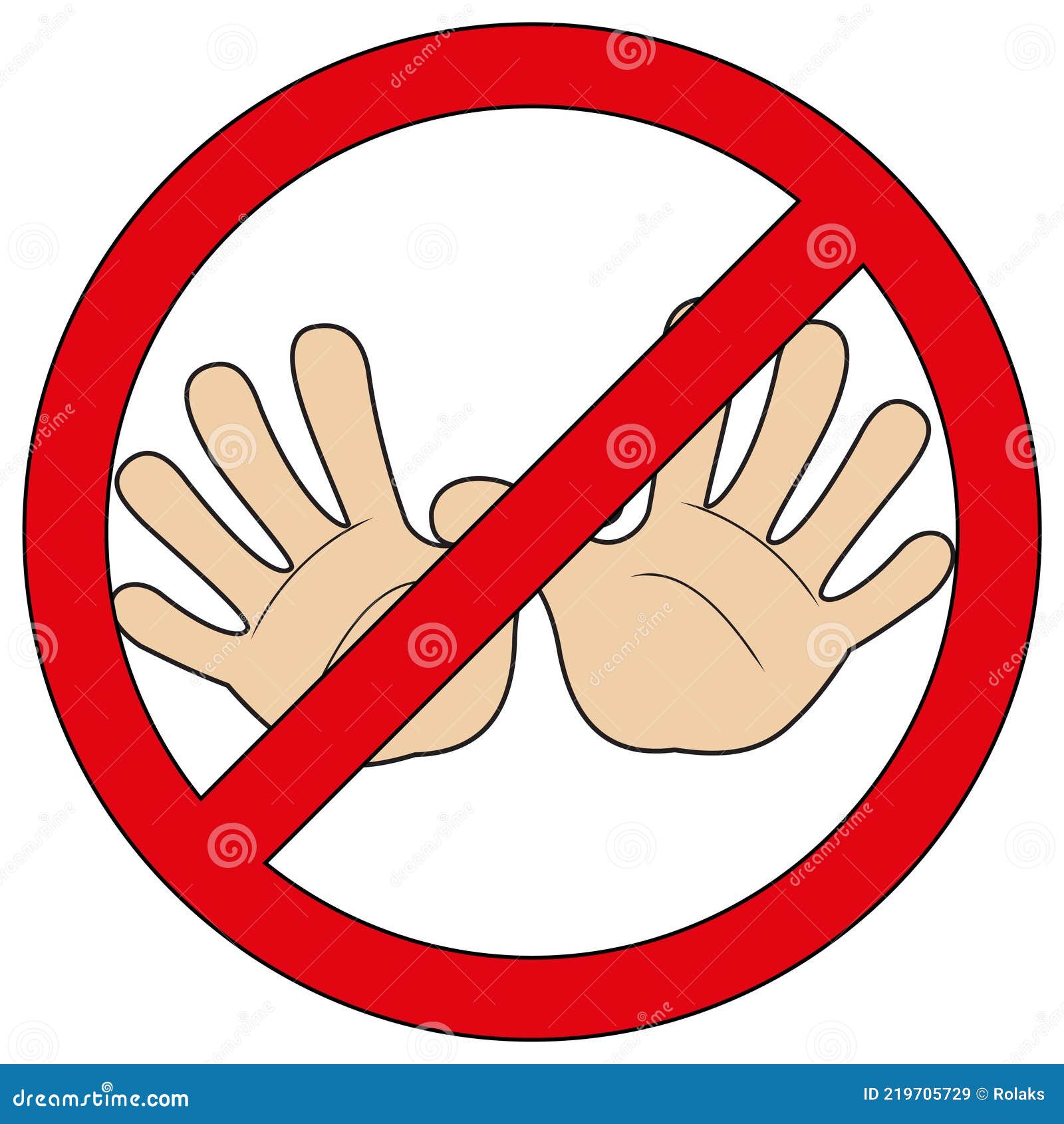 Prohibition Sign with Two Hands Stock Vector - Illustration of security ...