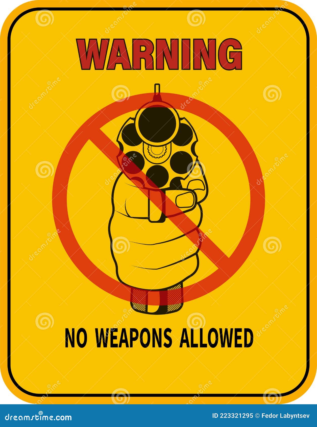 Prohibition Sign Prohibition of Weapons Stock Vector - Illustration of ...