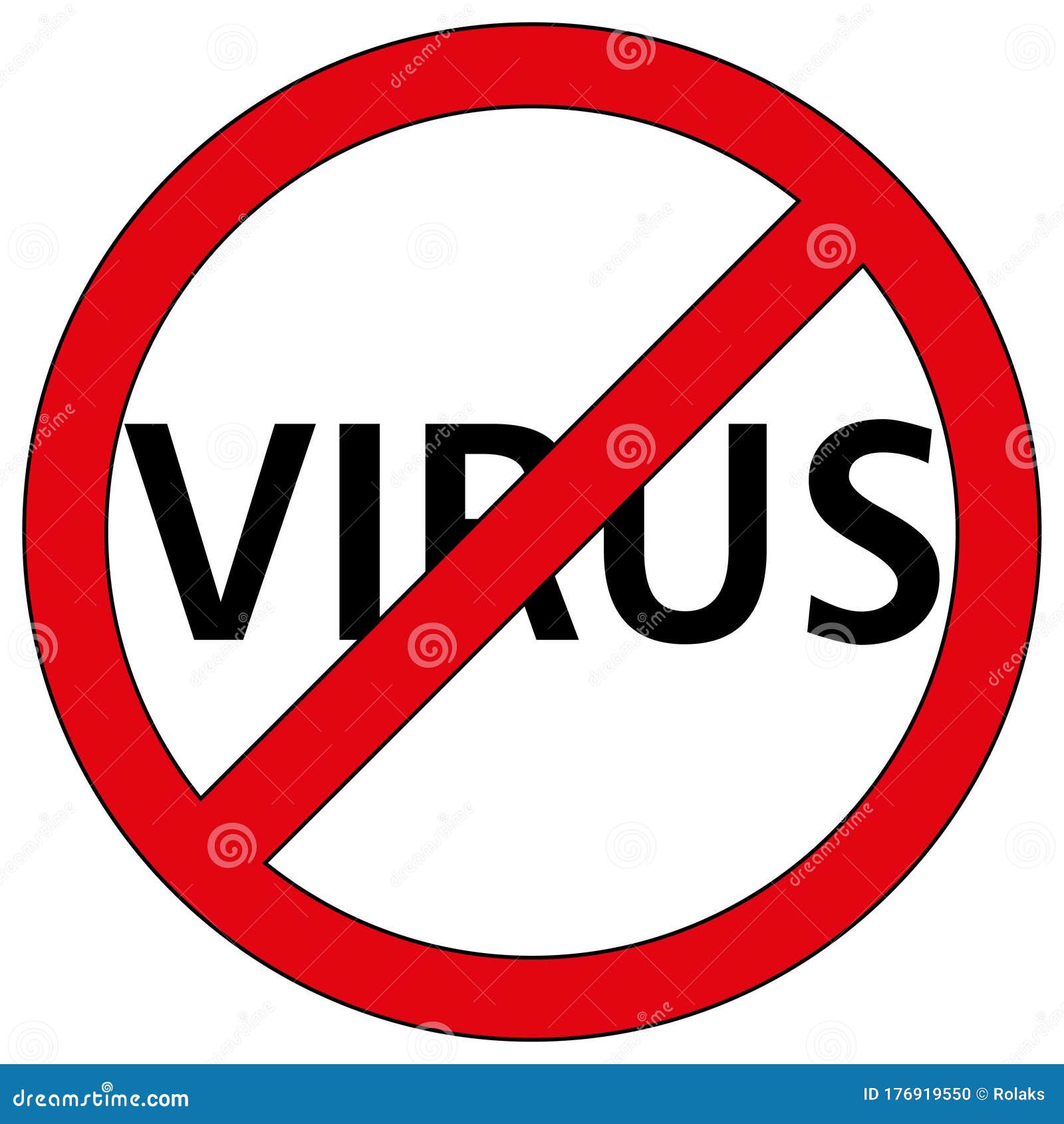 Prohibition Sign and Word Virus Stock Vector - Illustration of disease ...