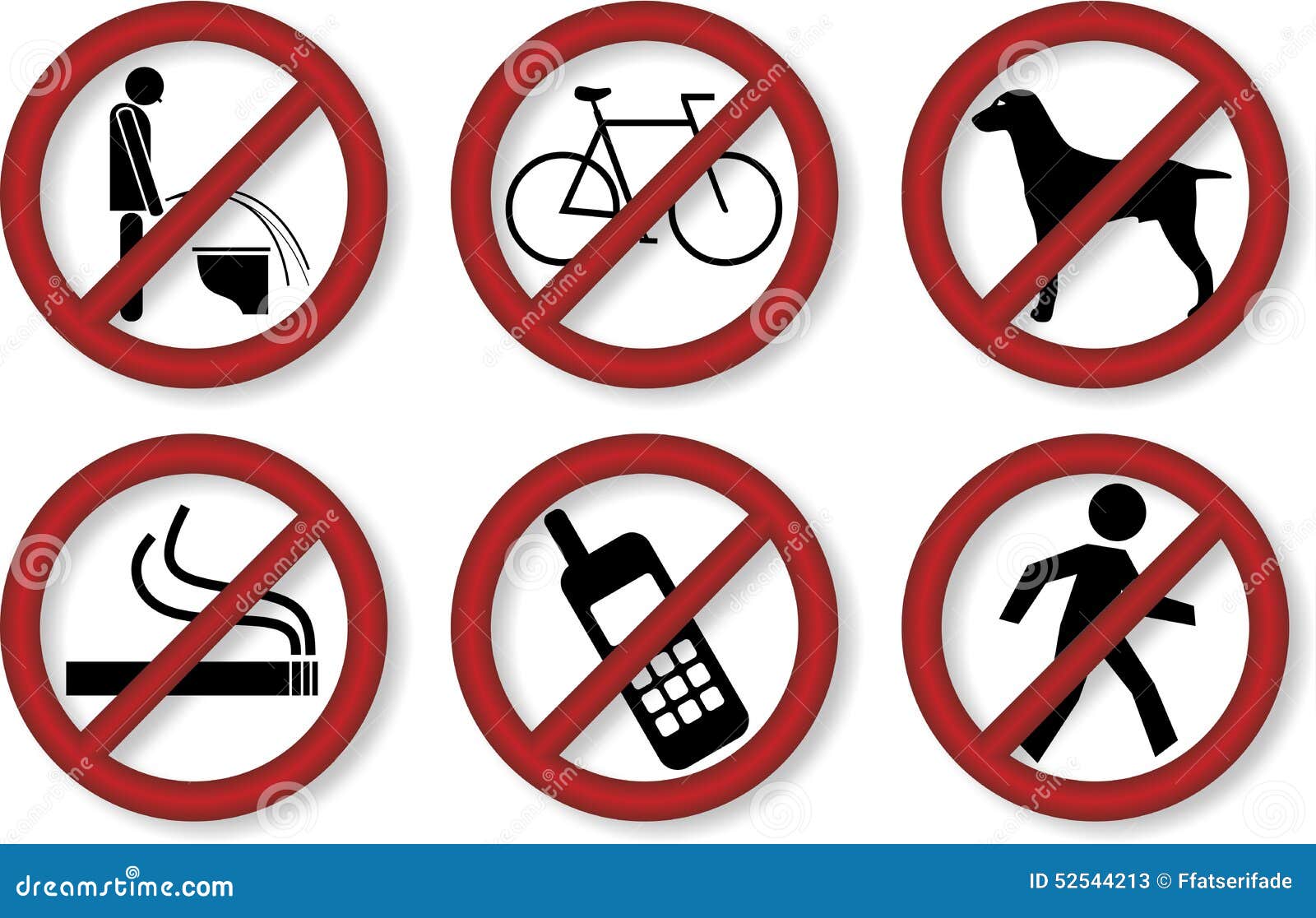 Prohibition signs stock illustration. Illustration of sample - 52544213