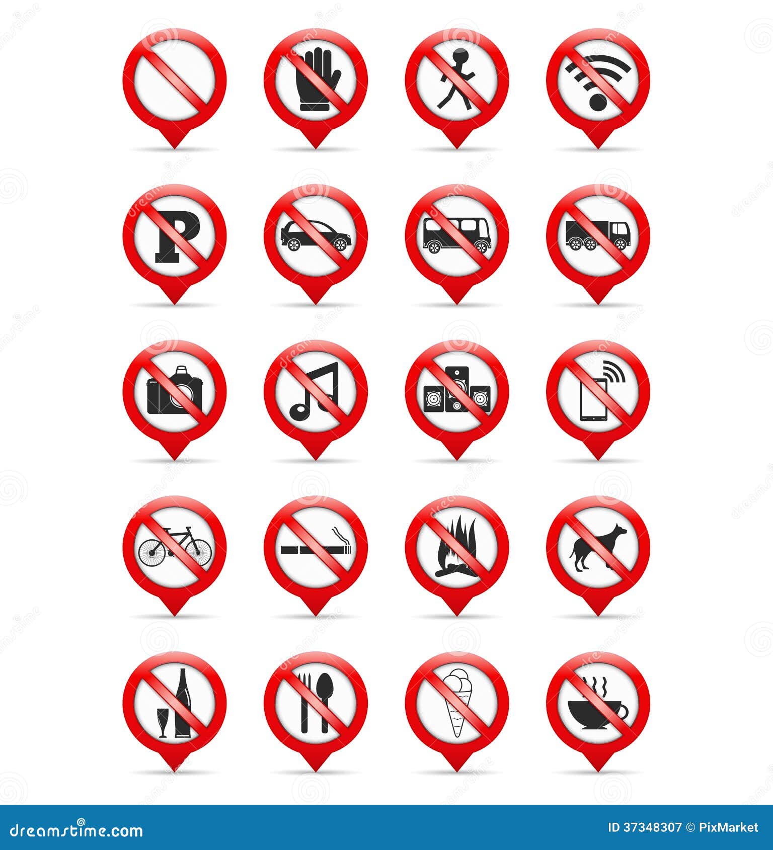 Prohibition Signs stock vector. Illustration of fire - 37348307