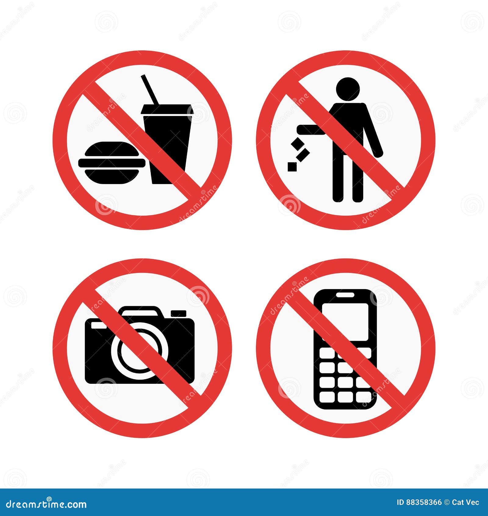 Prohibition Signs Set Safety Information Vector Illustration ... Prohibition Signs Set Safety Information Vector Illustration ...