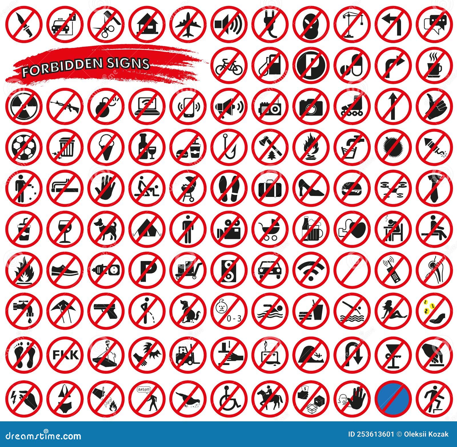 Prohibition Signs, Vector Illustration Stock Vector - Illustration of ...
