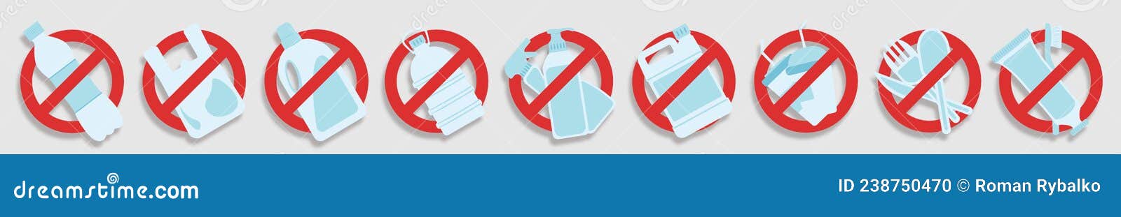 Prohibition Of Single-use Plastic. Disposable Plastic. No Symbol. Icon ...