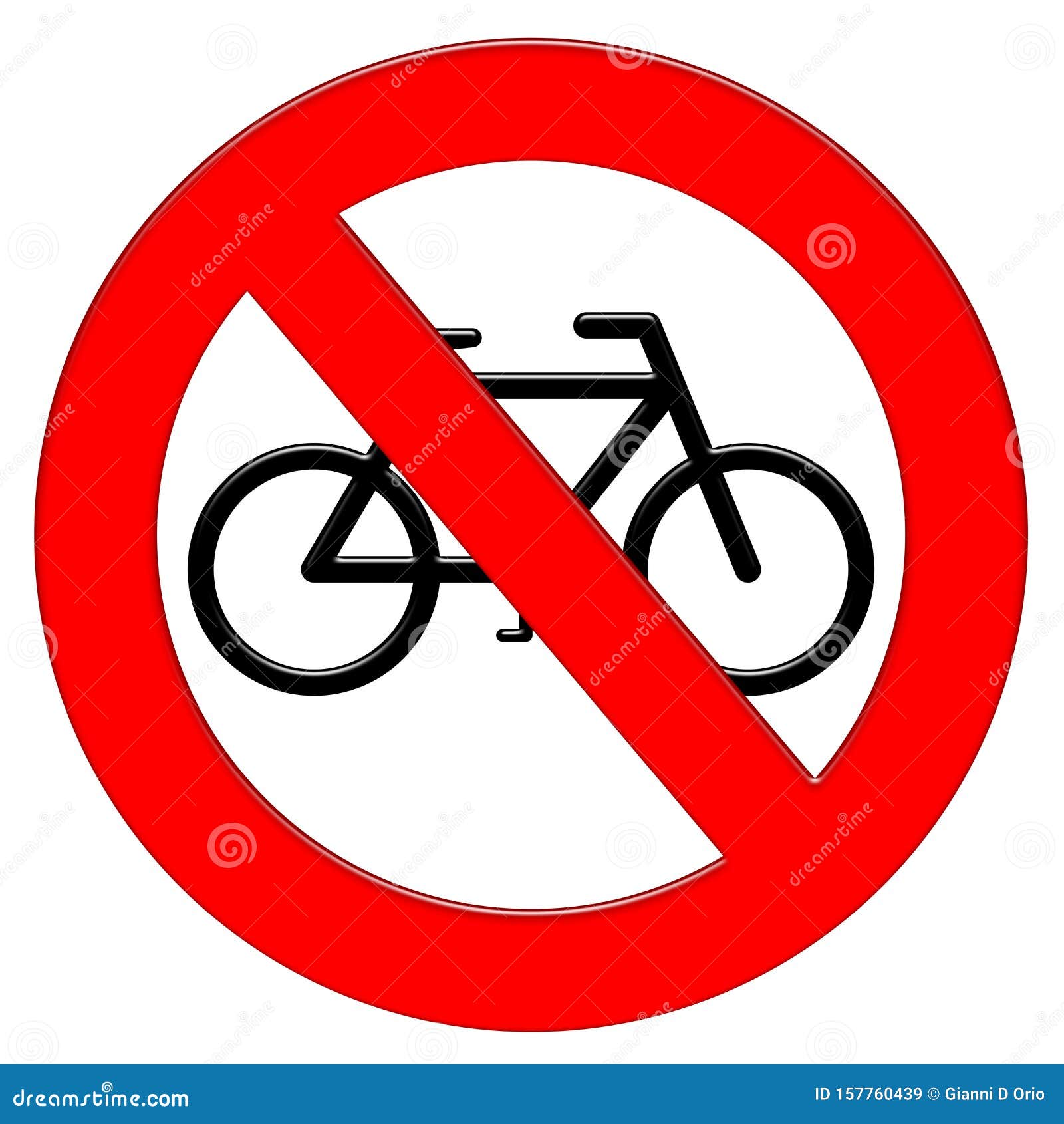 Prohibition Symbol with Bicycle Illustration Icon Stock Illustration ...