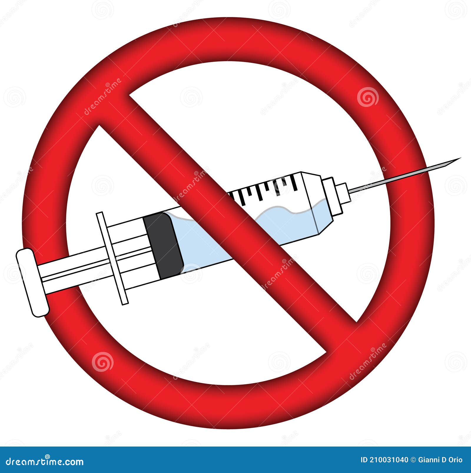 Prohibition Symbol Illustration with Syringe Stock Illustration ...