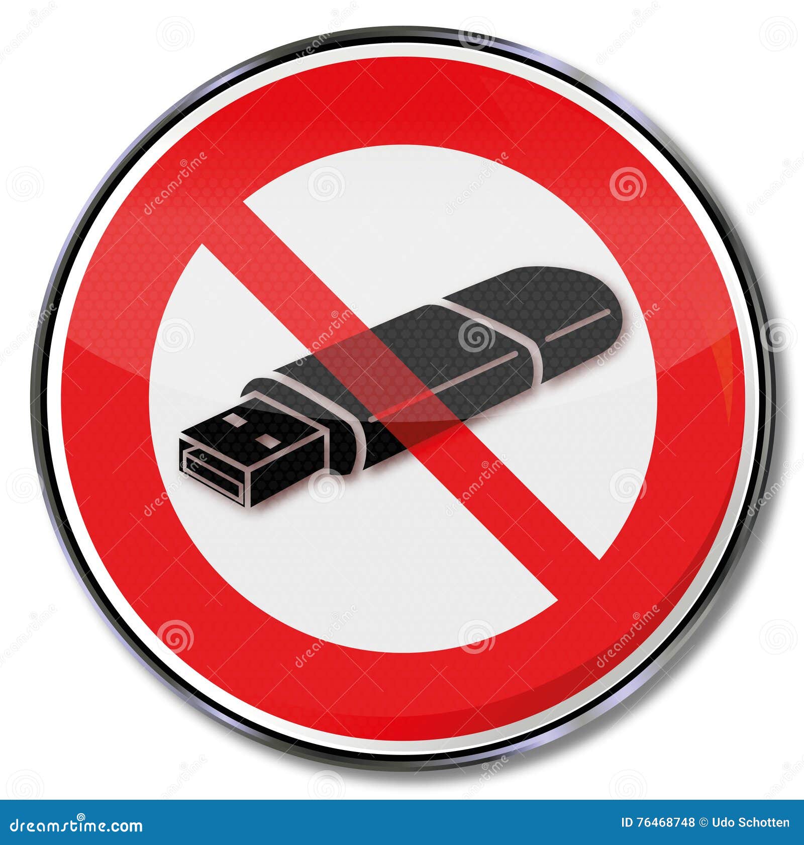 Prohibition for usb-sticks stock vector. Illustration of misuse - 76468748