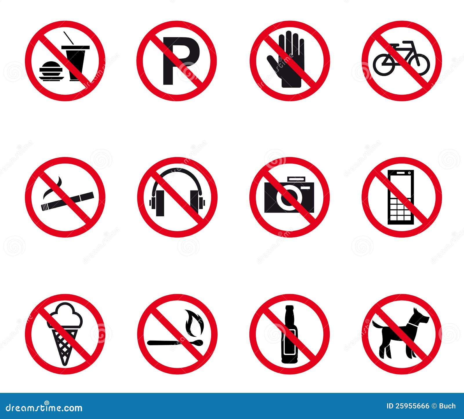 Prohibition and Warning Signs Stock Vector - Illustration of danger ...