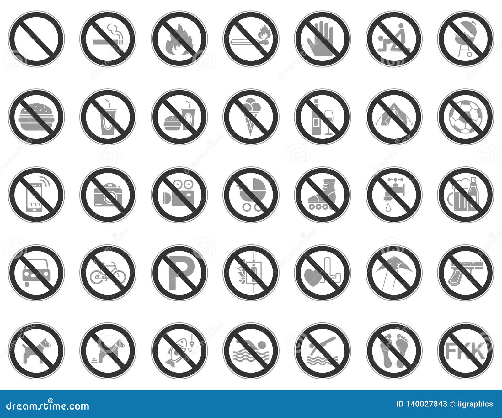 35 Prohibition & Warning Signs - Iconset Stock Illustration ... 35 Prohibition & Warning Signs - Iconset Stock Illustration ...