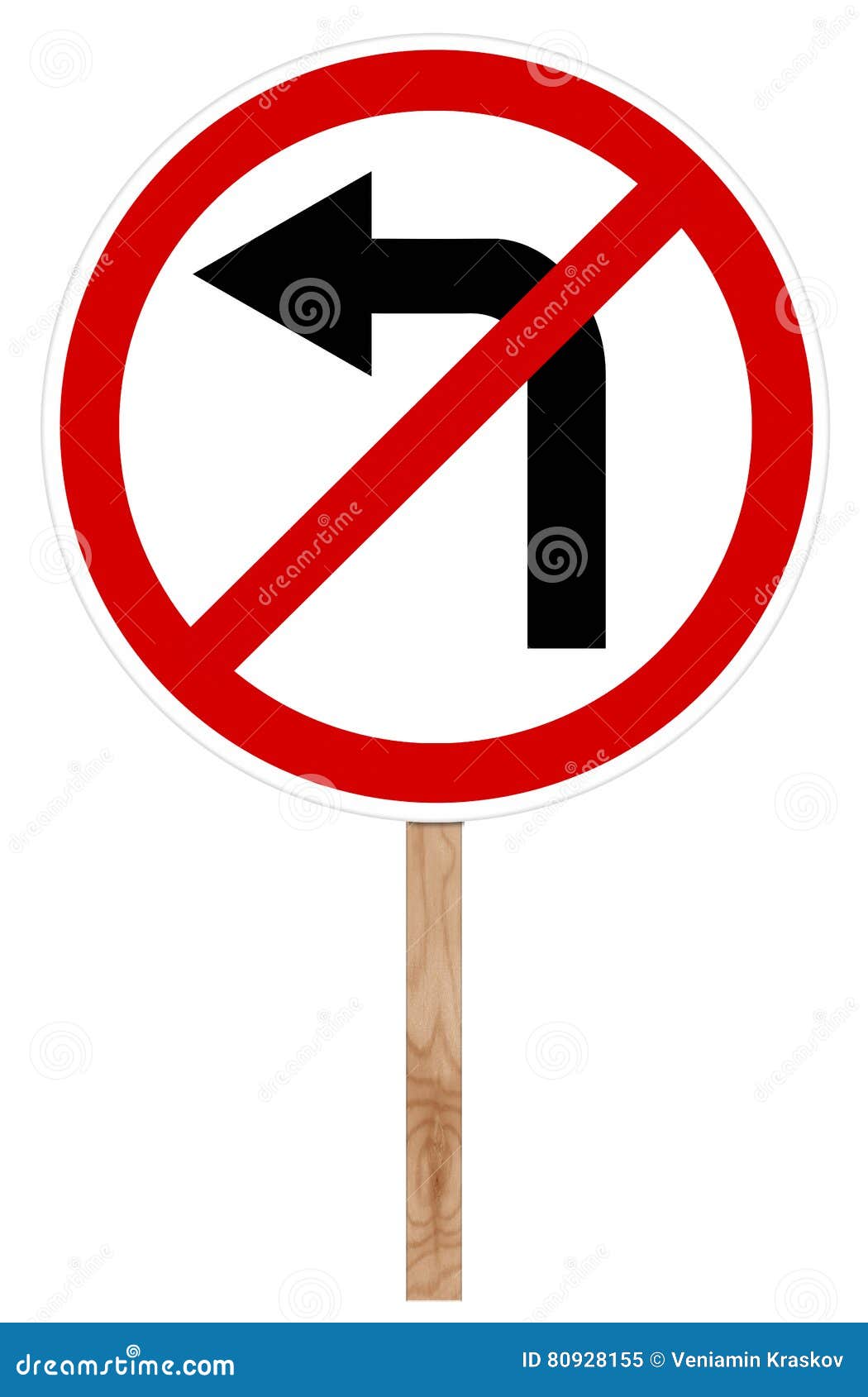 Prohibitory Traffic Sign - Left Turn Stock Image - Image of access ...