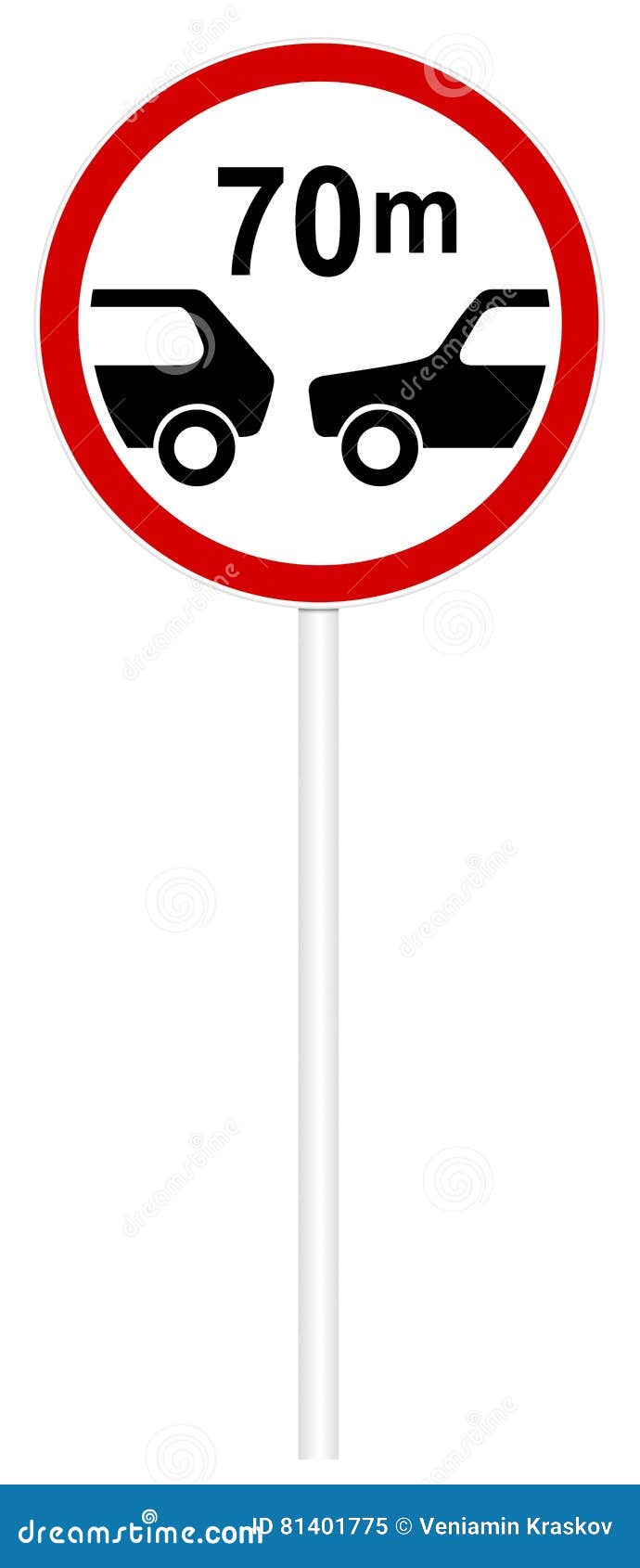 20 M Minimum Distance Colored Icon. Element Of Road Signs And Junctions ...