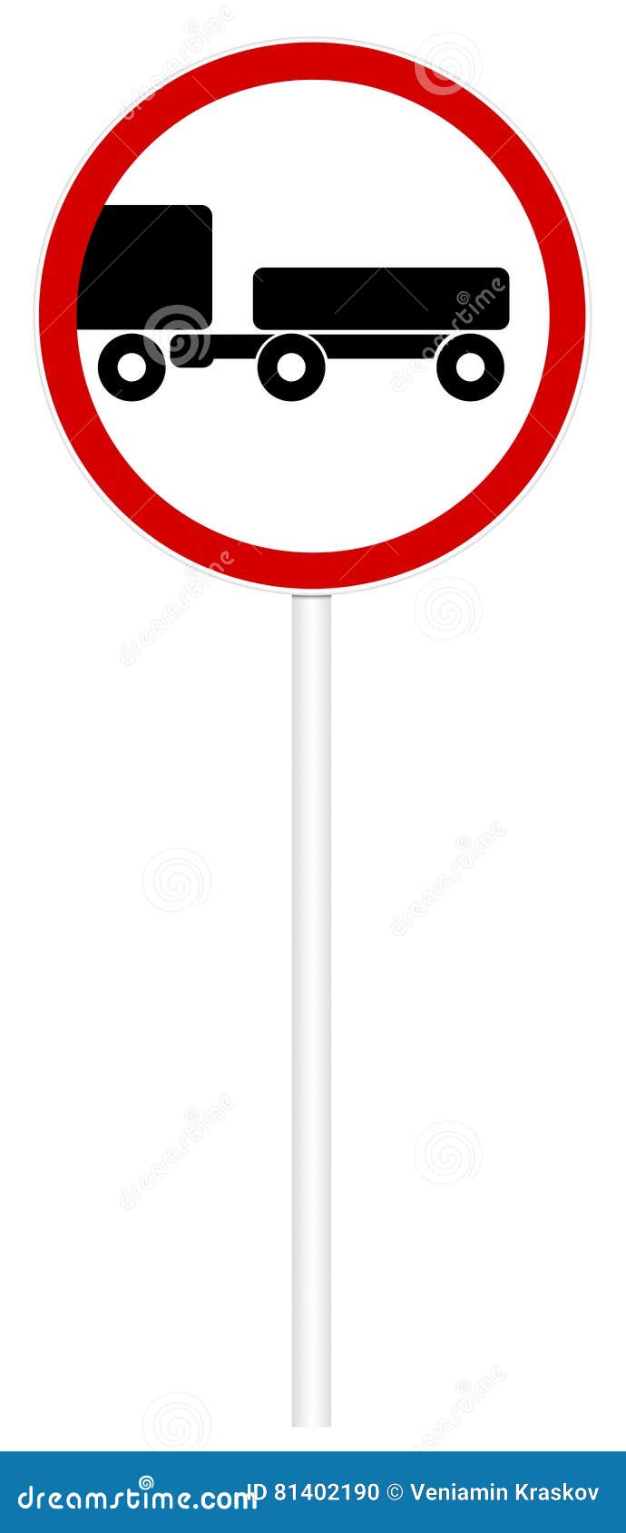 Prohibitory Traffic Sign - Movement with the Trailer Stock Illustration ...