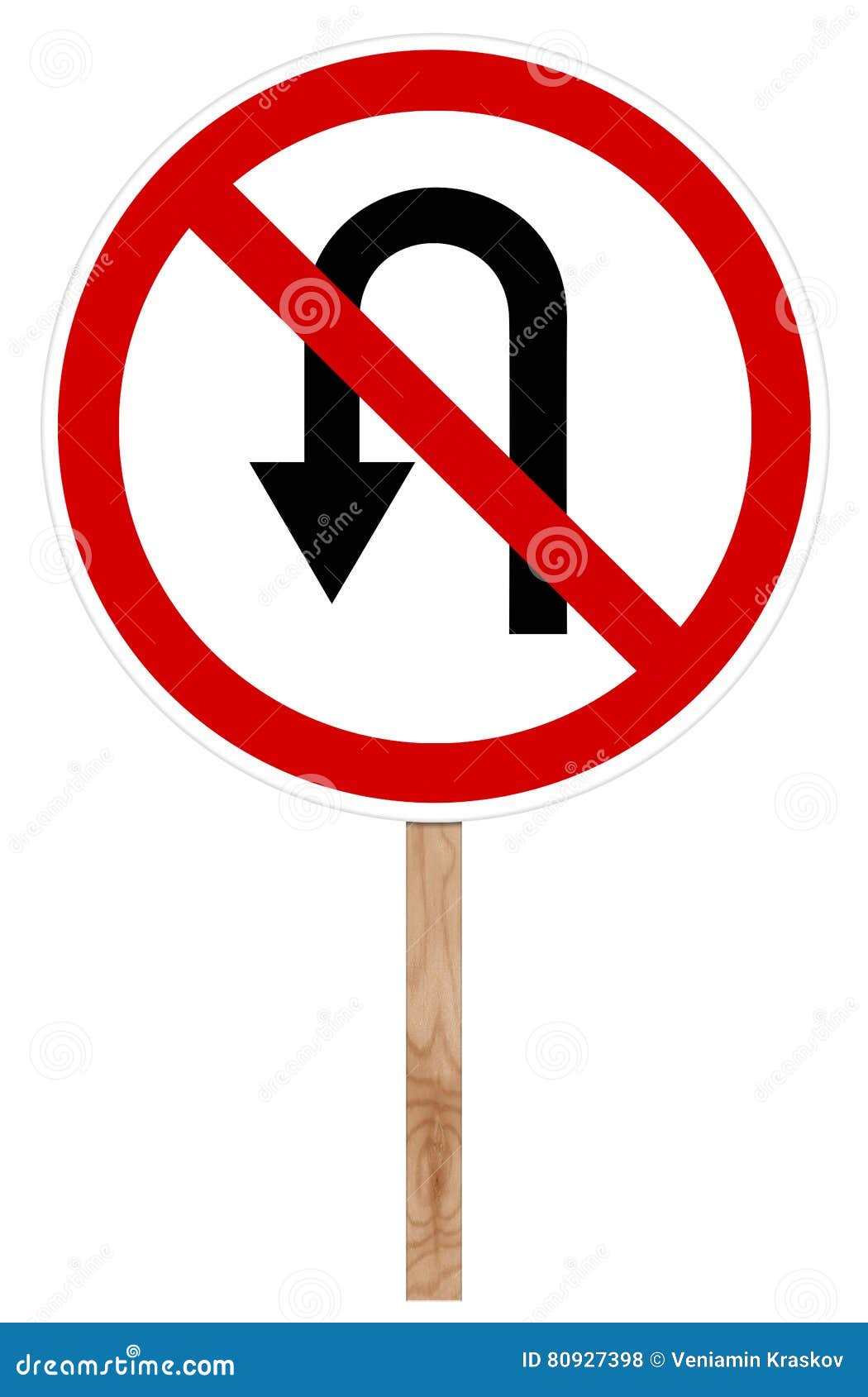Prohibitory Traffic Sign - U-turn Forbidden Stock Photo - Image of ...