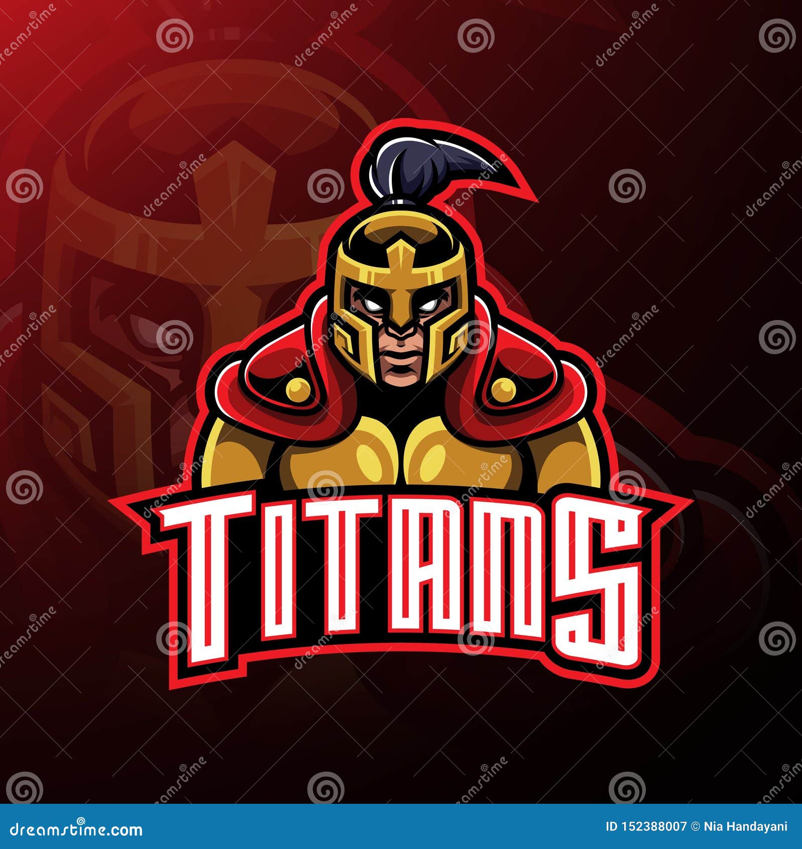 Titans Warrior Mascot Logo Design Stock Vector - Illustration of design ...