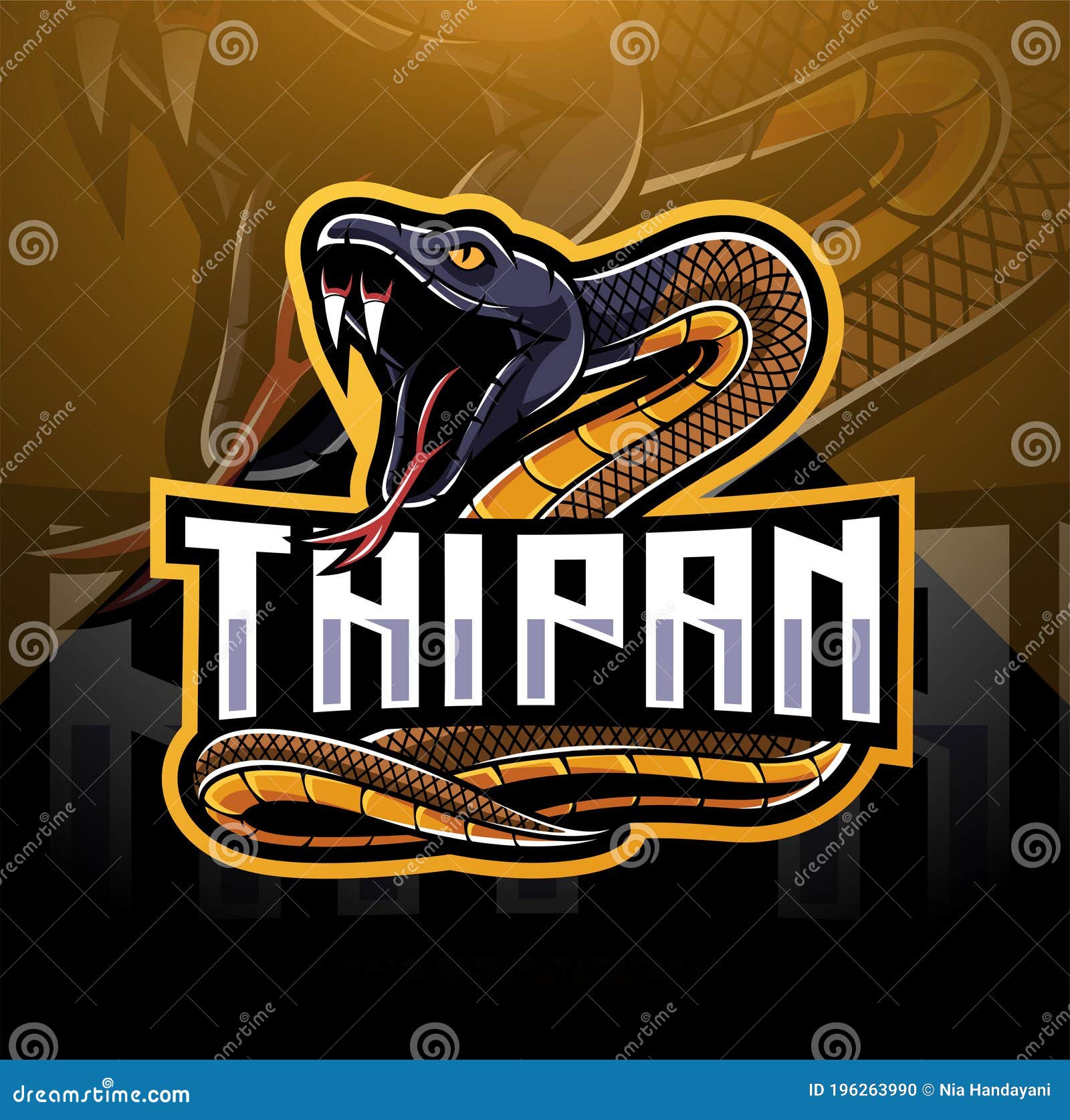 Taipan Snake Mascot Logo Design Stock Vector - Illustration of branding ...