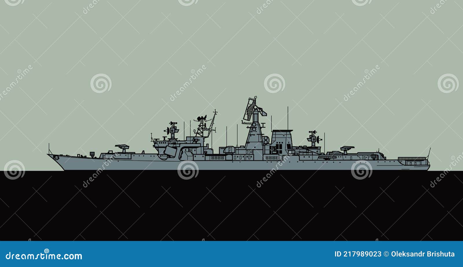 Project 1134b Berkut B Soviet Navy Kara Class Anti Submarine Cruiser Stock Vector