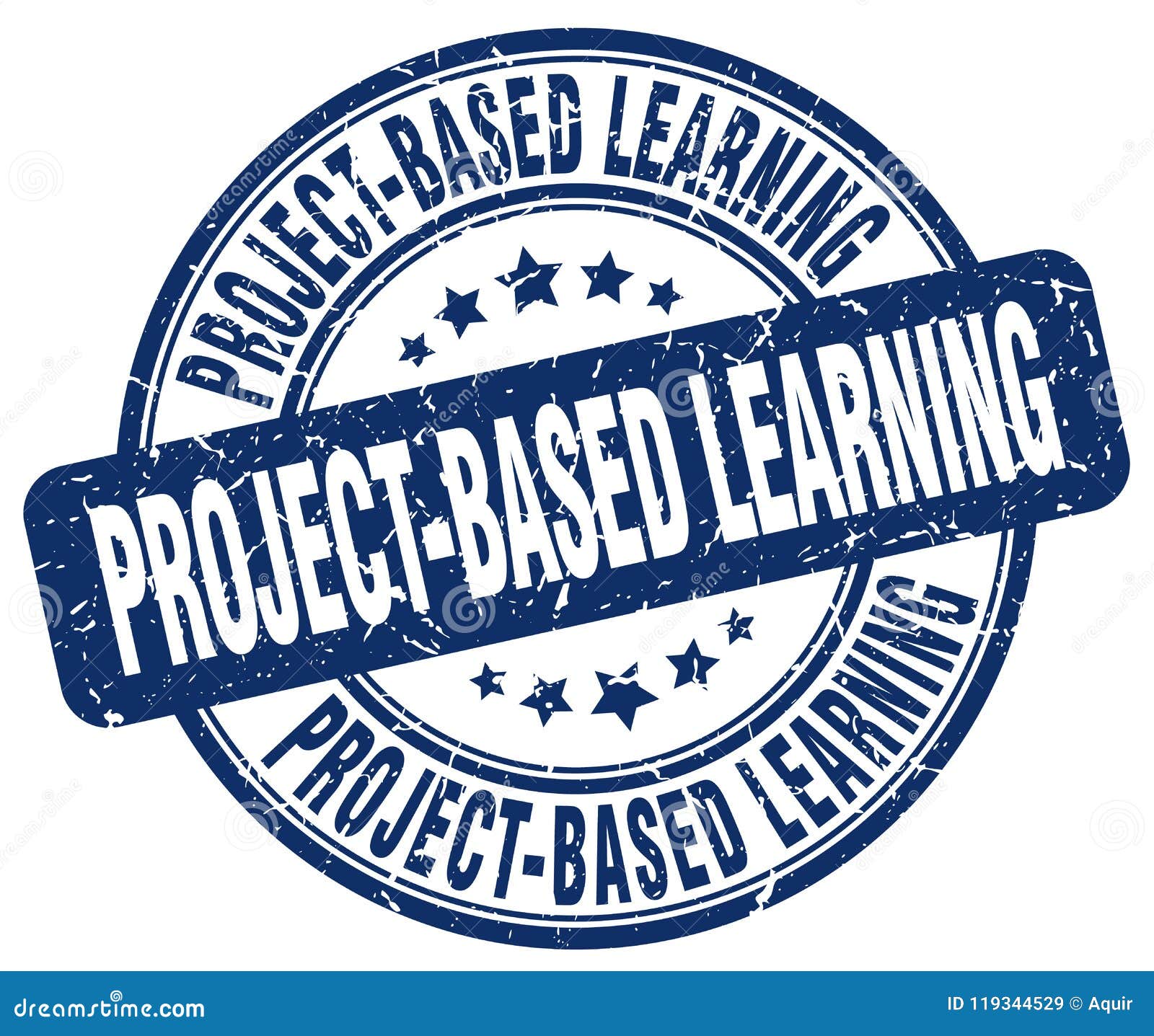 Project-based Learning Blue Stamp Stock Vector - Illustration of ...