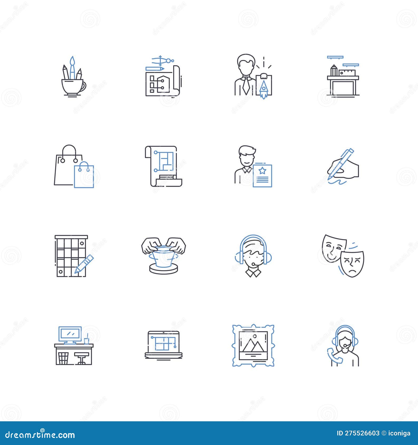Project-based Worker Line Icons Collection. Versatile, Skilled ...