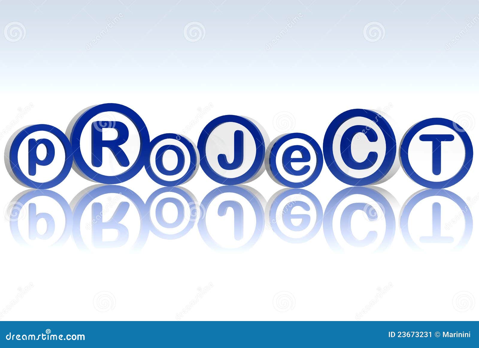 Project in blue circles stock illustration. Illustration of inspiration ...