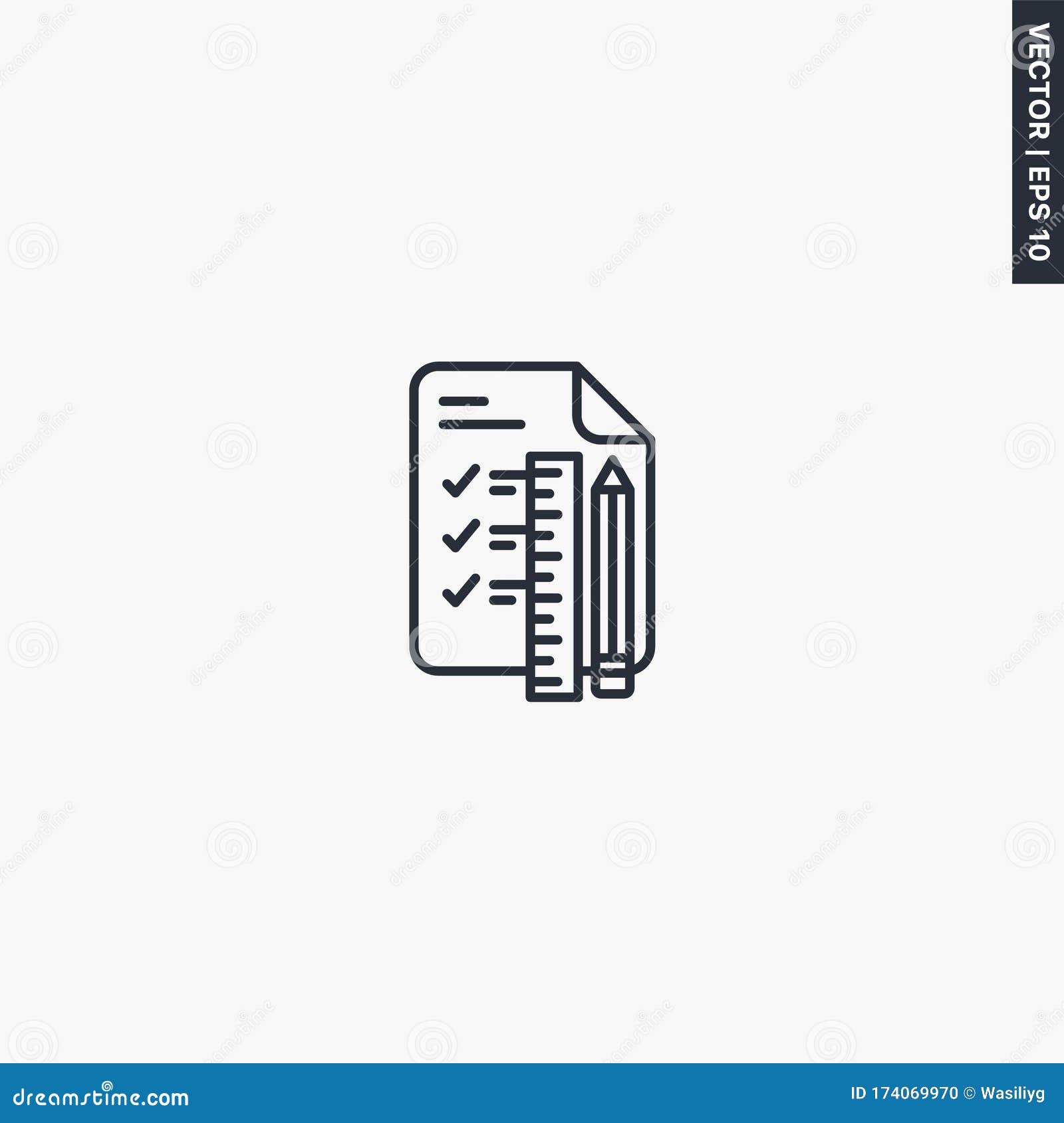 Project Briefing Line Icon, Outline Symbol, Vector Illustration ...