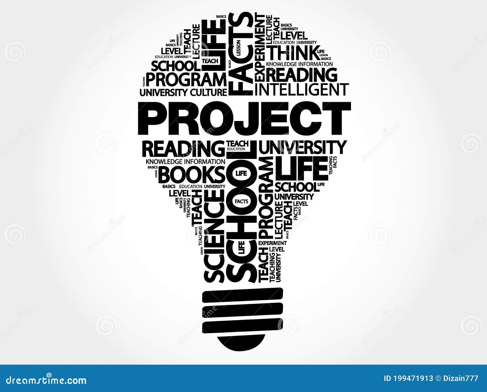 PROJECT bulb word cloud stock illustration. Illustration of conceptual ...