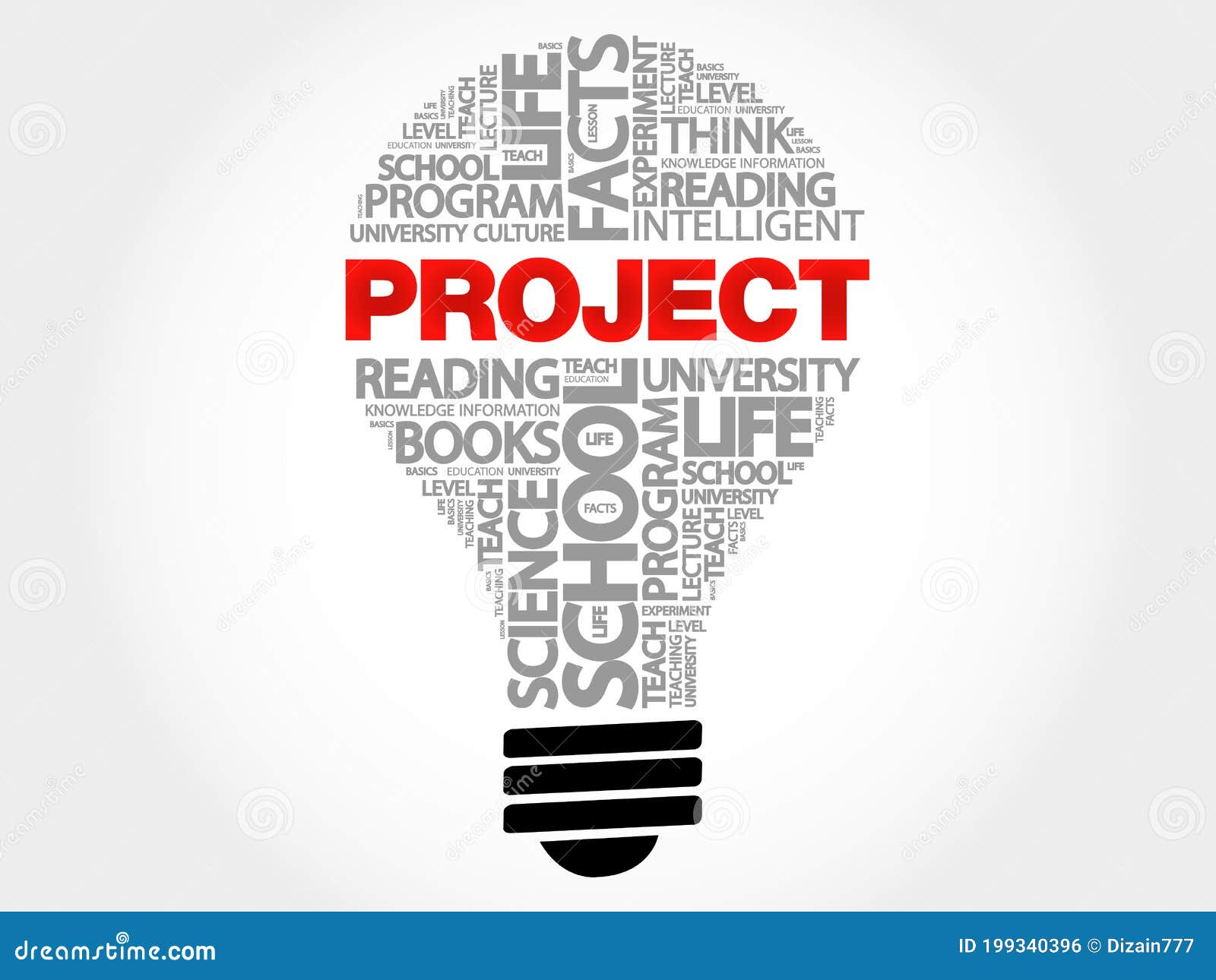 PROJECT bulb word cloud stock illustration. Illustration of concept ...