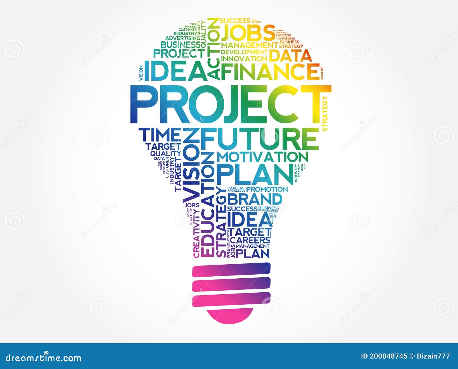 PROJECT Bulb Word Cloud Collage Stock Illustration - Illustration of ...