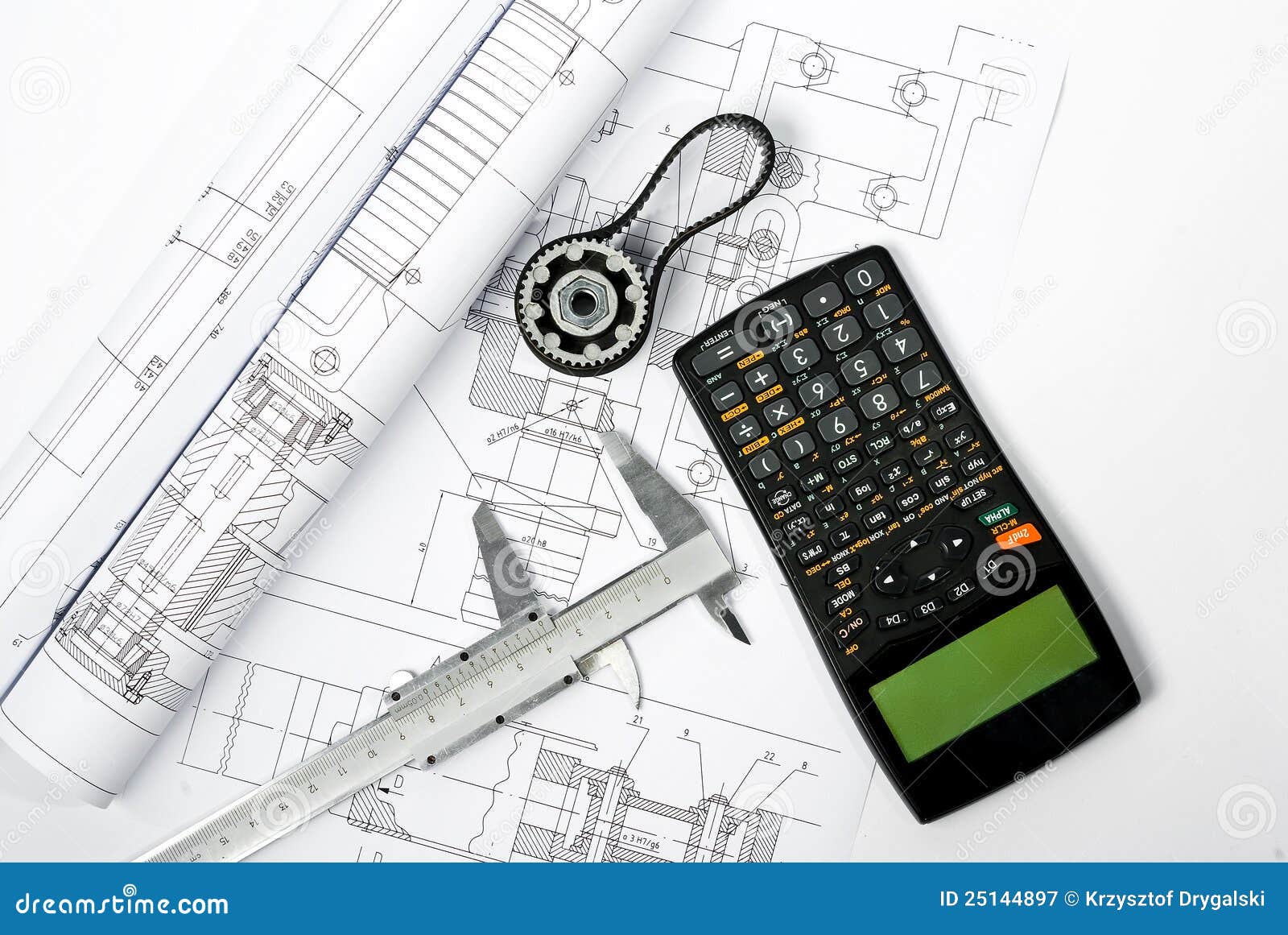 Project with Caliper Blueprint Vertical Stock Image - Image of caliper ...
