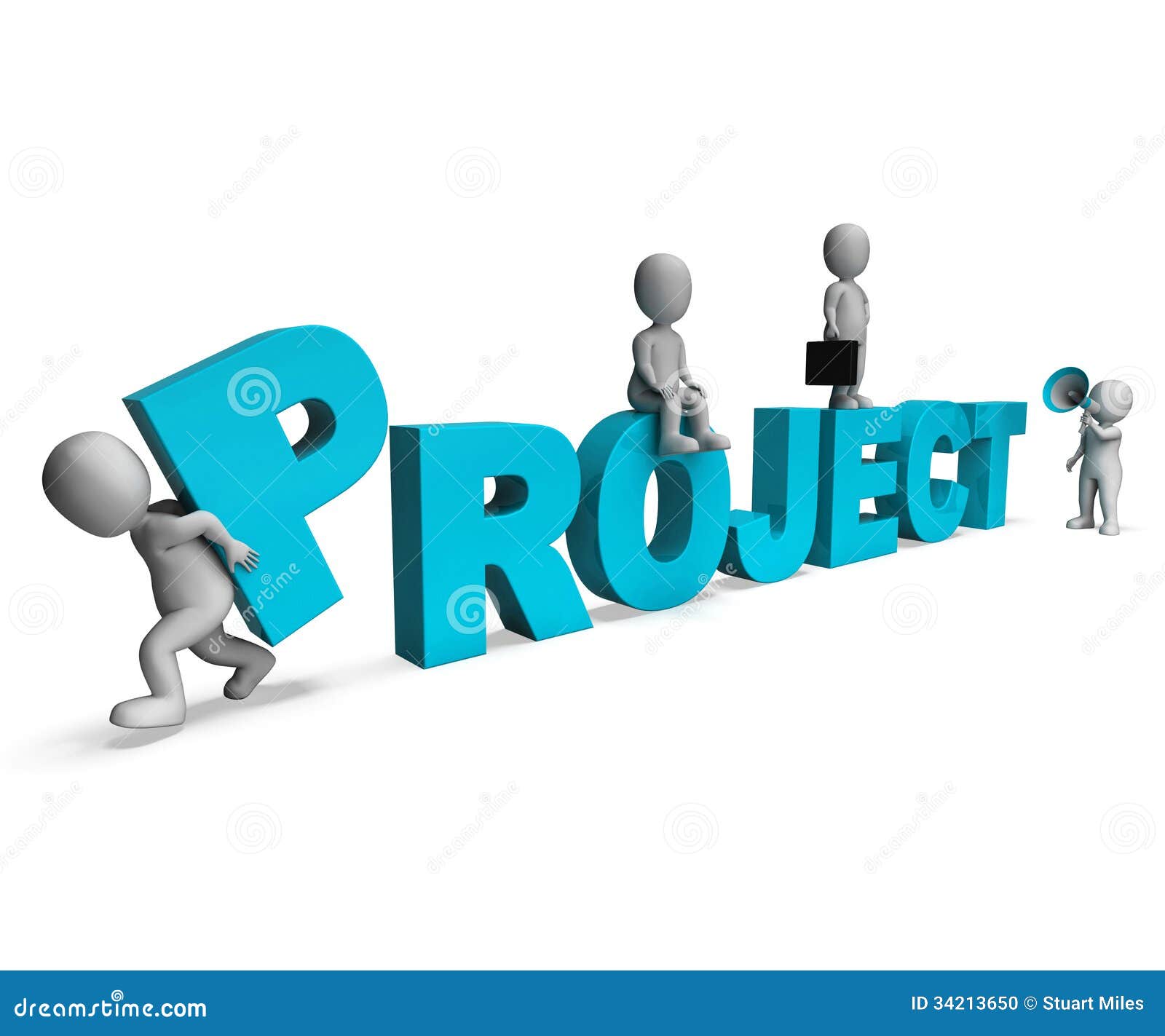 Project Characters Show Venture Projects and Tasks Stock Illustration ...