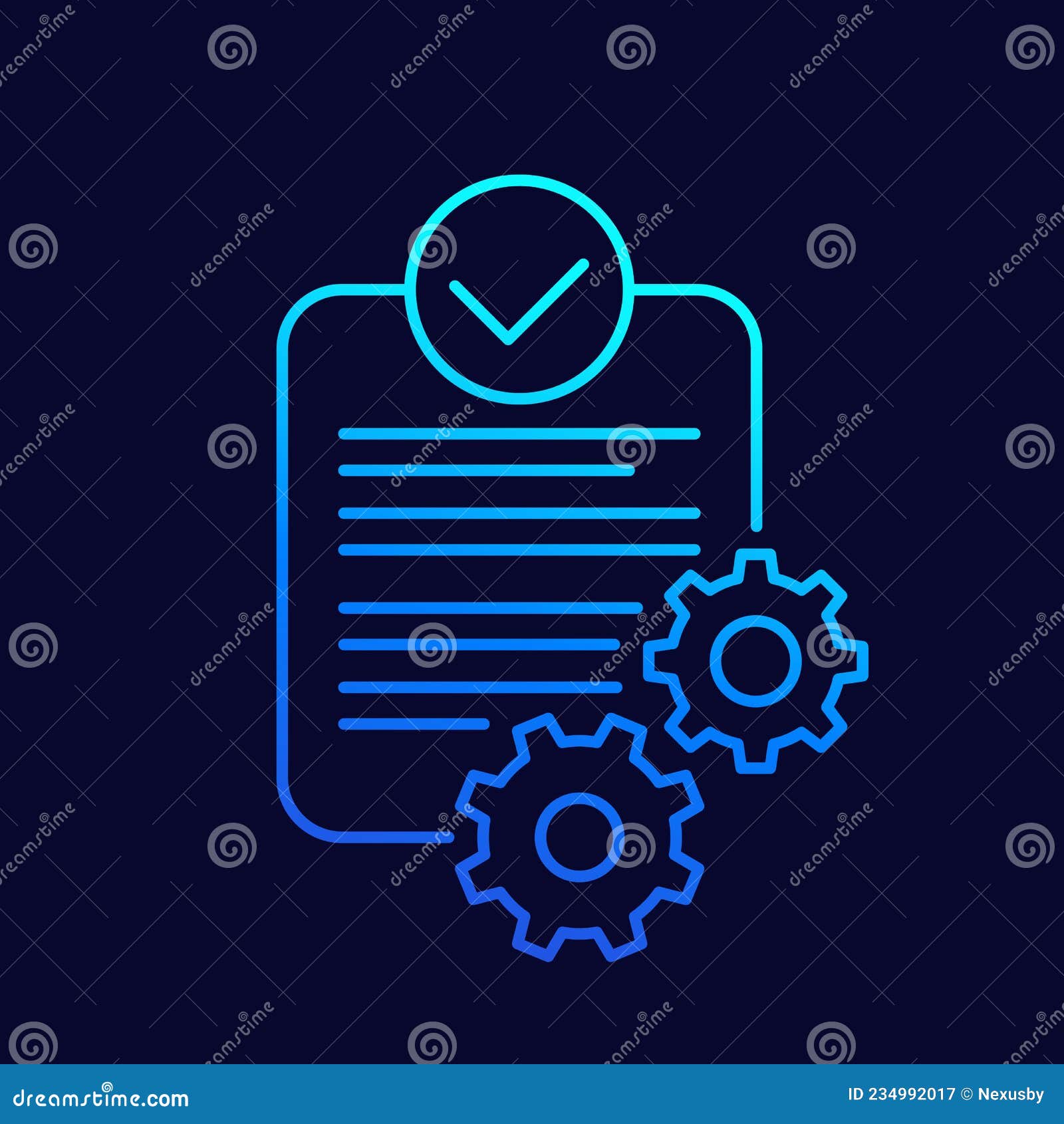 Project Complete Line Icon, Vector Stock Vector - Illustration of ...