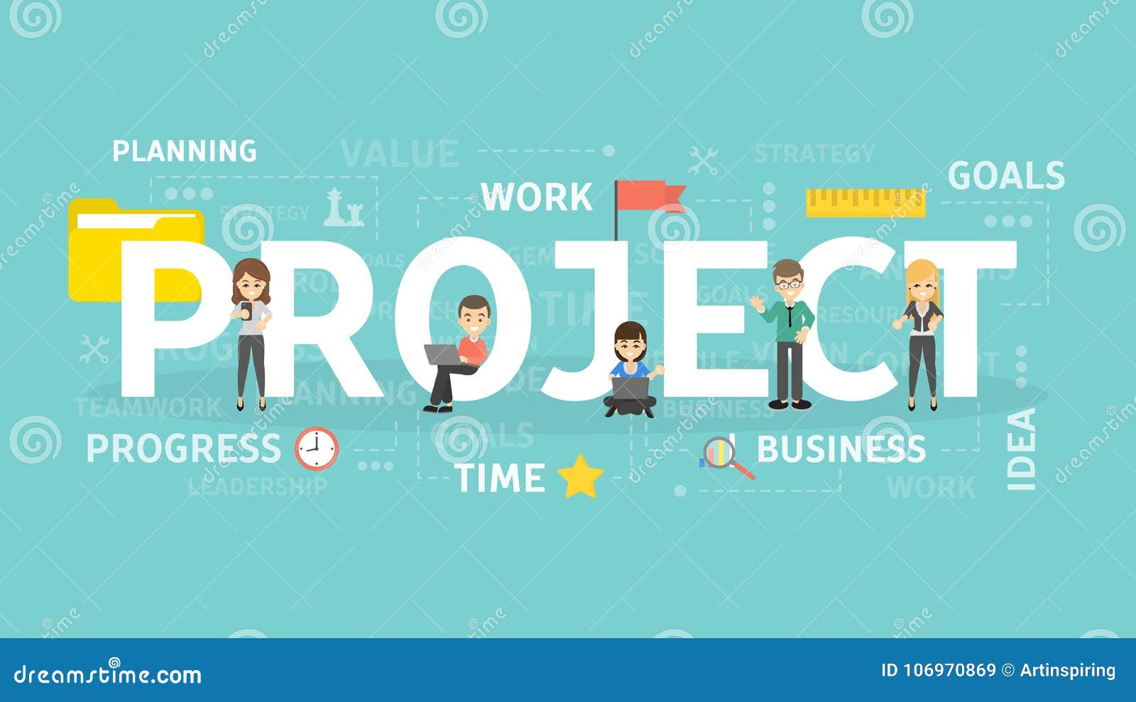 Project Concept Illustration. Stock Vector - Illustration of marketing ...