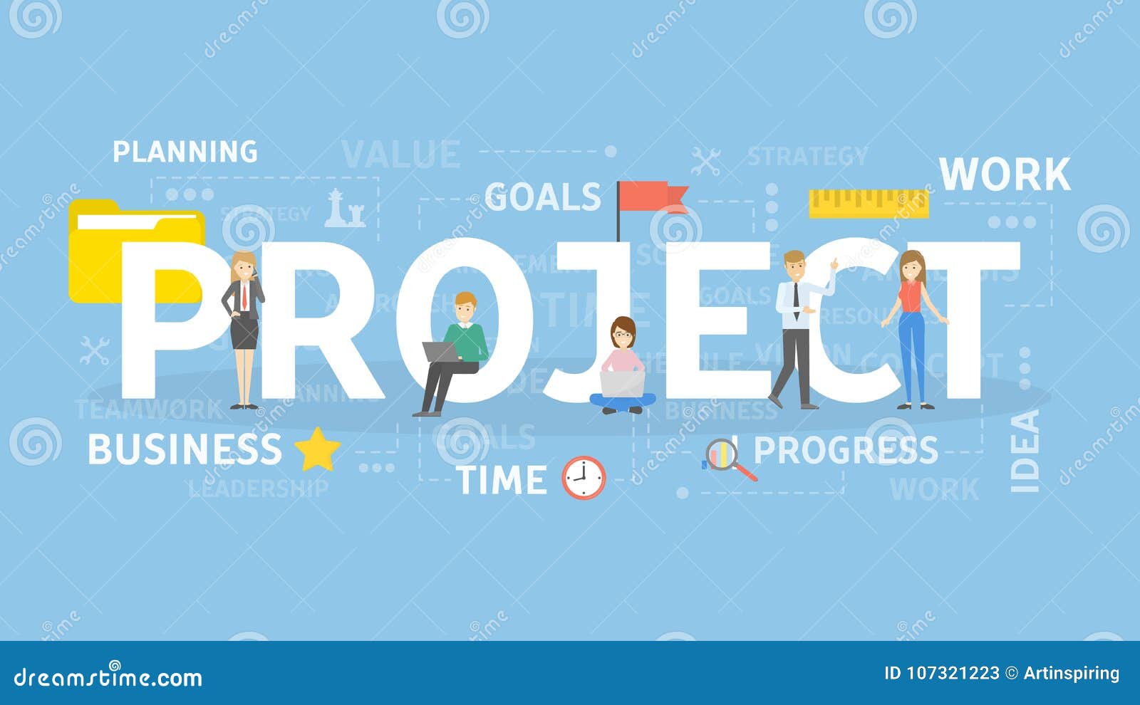 Project Concept Illustration. Stock Vector - Illustration of internet ...