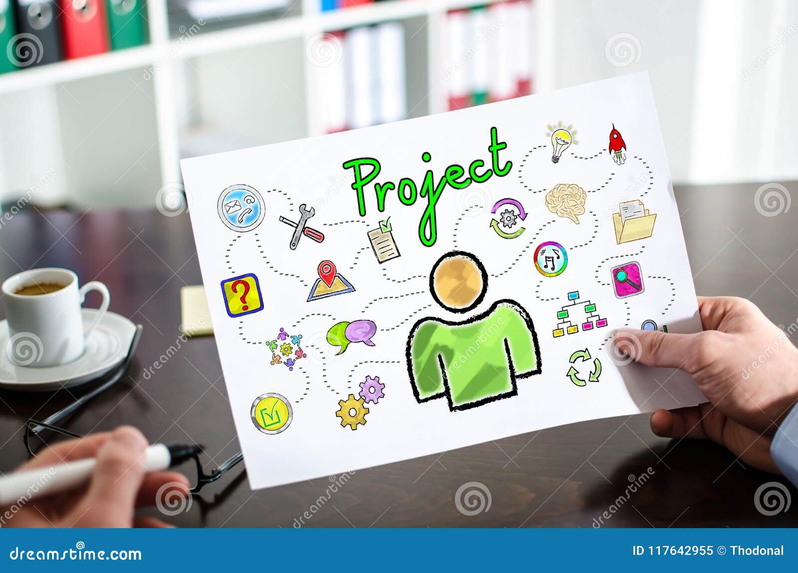 Project concept on a paper stock image. Image of strategy - 117642955